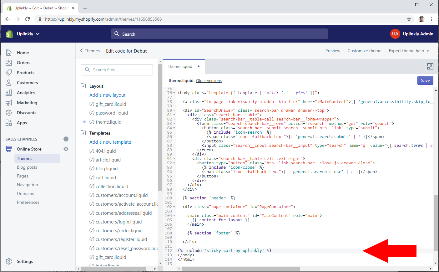 Sticky Cart Manual Installation Instructions - Uplinkly Software